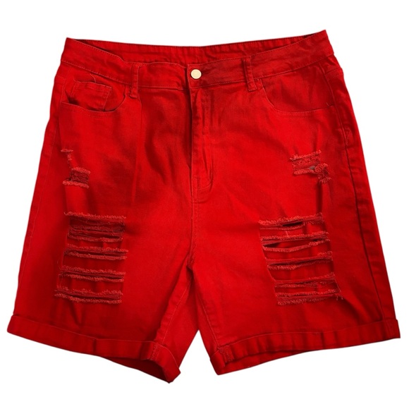 SHEIN | Shorts | Shein Bold Red Shorts | Poshmark
